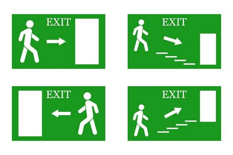 Premium Vector Emergency Exit Sign Vector Illustration