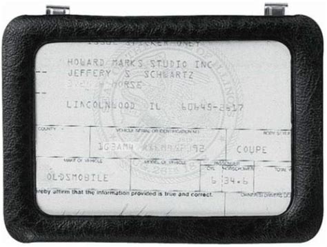 Sun Visor Clip On Certificate Registration Insurance Holder