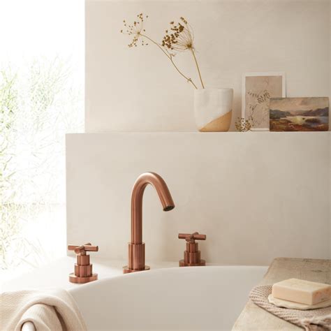 Copper Modern Bathroom Faucets Lumina Solid Brass Luxurious 8 Inch