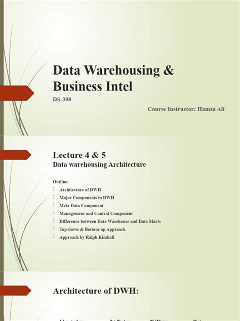 Lecture 4 And 5 Pdf Data Warehouse Information Technology Management
