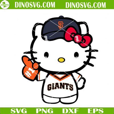 Hello Kitty San Francisco Giants Svg Kitty Cat Giants Mlb Baseball Svg