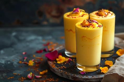 Mango Lassi With Indian Flavors Premium Ai Generated Image