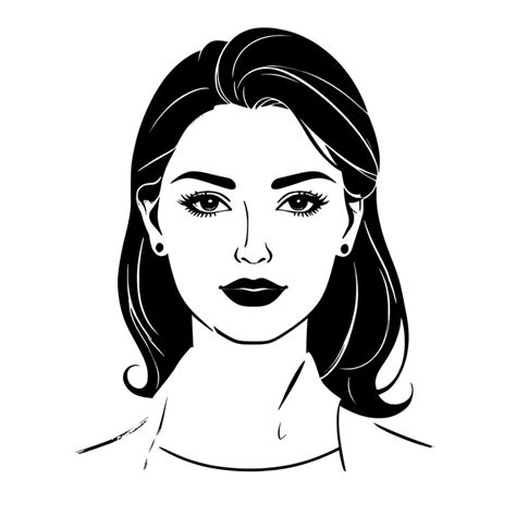 Simple Line Art Icon Of A Stylish Woman Premium Ai Generated Vector