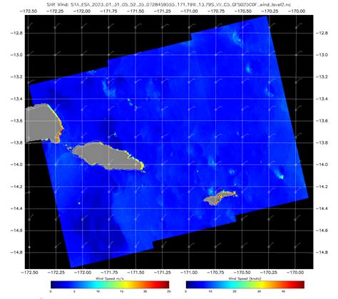 Sar Imagery Collection Near American Samoa — Cimss Satellite Blog Cimss