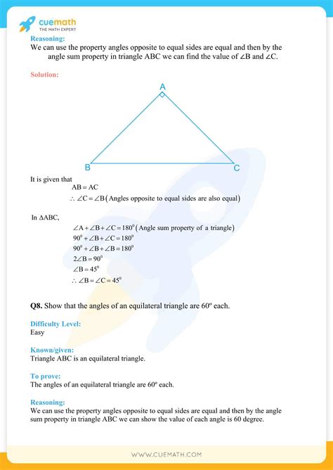 Ncert Solutions Class 9 Maths Chapter 7 Triangles Access Free Pdf