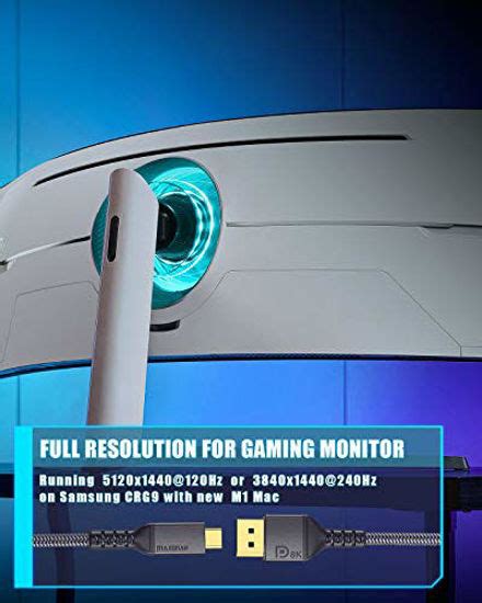 GetUSCart USB C To DisplayPort VESA Certified Maxonar 8K 60Hz Type C To DP Cable 6 6FT 2M 4K