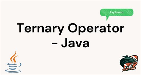 Ternary Operator Java Explained Rcodeandit