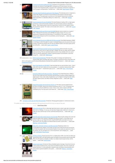 Advanced View Pic Microcontroller Projects List Pic Microcontrollerpdf