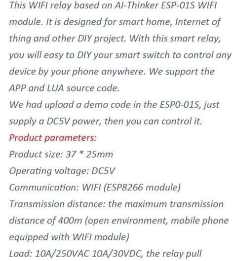 Wifi Relej Modul Esp8266 Esp 01 5v Things Smart Home Remote Switch