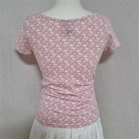 핑키앤다이안 핑크 오블리크 반팔 탑 티셔츠 로걀탑 러블리 갸루 빈티지 후루츠패밀리