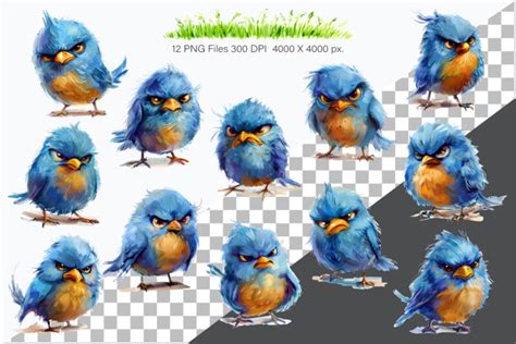 Grumpy Cute Birds 02 Tshirt Sticker Buytshirtdesigns