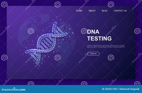 DNA Spiral D Low Poly Website Template Science Design Illustration Concept Polygonal Genetic