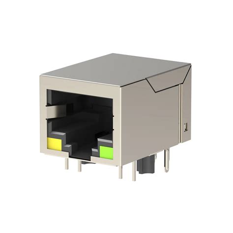 single port female socket modular jack 8 pin led smt type 10 100 base t
