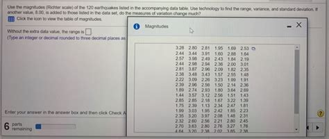 Solved What Is The Range Without The Extra Data Valuewhat
