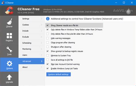 Ccleaner Tip Restore Classic Cleaning Results Screen Containing Full