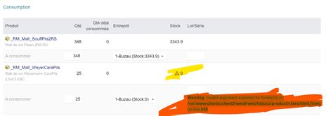 Doli 1501 Manufacturing Order Warning Message In The Lot Number Of