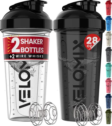 2 Pack 28 Oz Protein Shaker Bottles For Protein Mixes 2x Wire Whisk