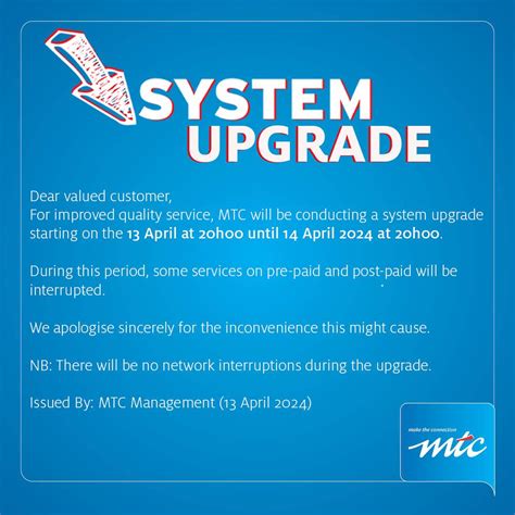 Mtc Namibia Dear Mtc Customer Please Take Note
