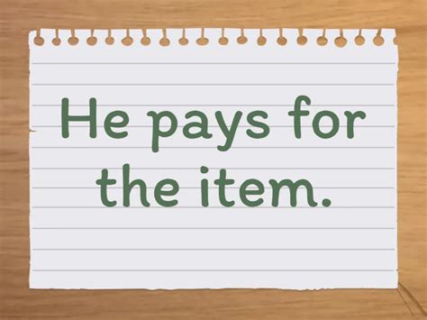 Jimmy Pays For The Item Flash Cards