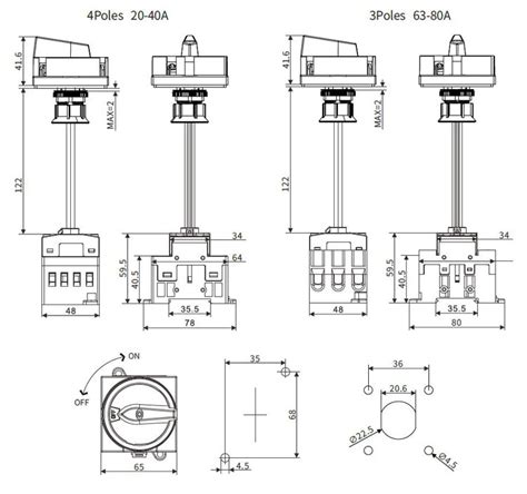 Interruptor de aislamiento de CA giratorio EKD6 adecuado para la instalación de cerraduras de