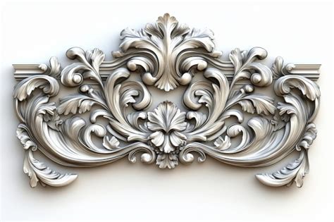 Ornate Silver Floral Design Premium Ai Generated Image