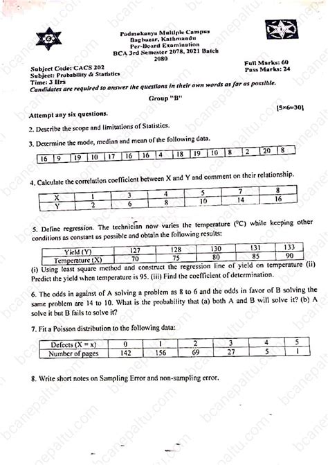 Bca 3rd Semester Question Collection Bca Nepal