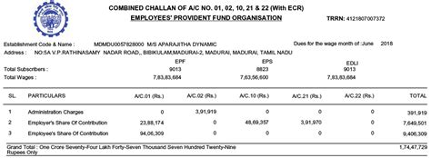 Malayala Manorama Epf Challan Receipt Jun 18