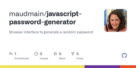 Github Maudmainjavascript Password Generator Browser Interface To