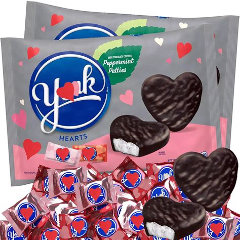 Valentines Candy 40 Count Snack Size Hearts Chocolate Yorks Peppermint Patties