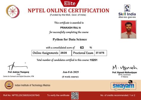 nptel python datascience iitmadras lifelonglearning prakash raj a