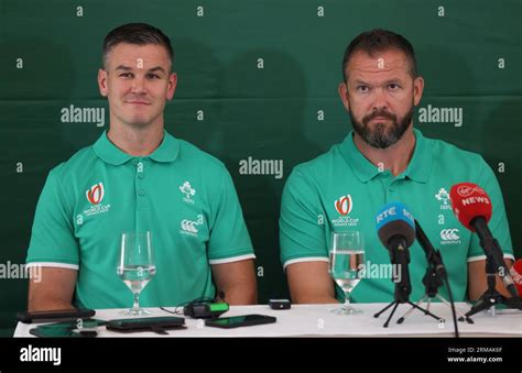 Team Coach Andy Farrell And Team Captain Jonathan Sexton During The Ireland Rugby World Cup