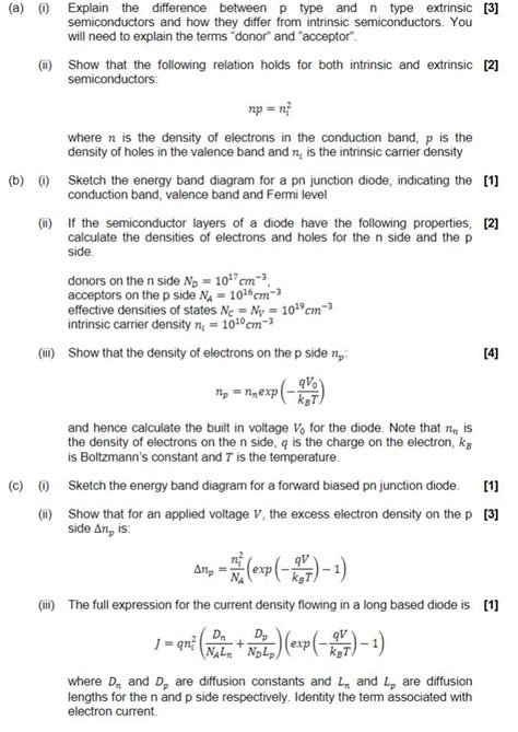 Solved A Explain The Difference Between P Type And N Chegg Com