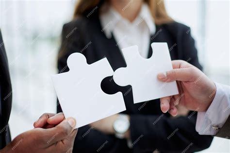 Premium Photo Connect Two Puzzle Pieces Concept Of Business Solution Solving A Problem