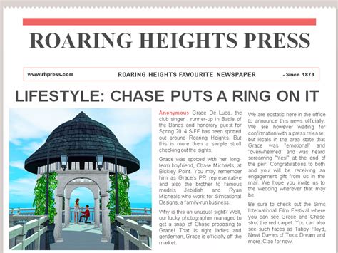 Peaces Place It Is About Time Chase Proposed To Grace However