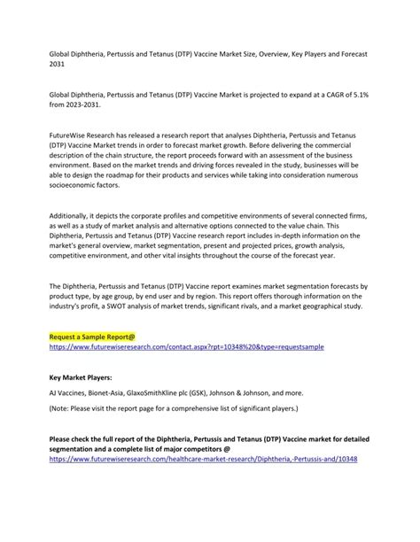 Ppt Diphtheria Pertussis And Tetanus Dtp Vaccine Market Powerpoint Presentation Id 12611661