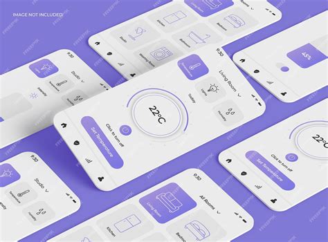 Ui Ux 앱 프레젠테이션 3d 렌더링을 위해 분리된 휴대폰 화면이 있는 사용자 지정 가능한 모형 프리미엄 Psd 파일