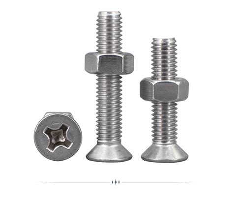 M8 304不锈钢螺丝杆带母平头加长十字沉头机牙螺钉螺丝螺母二组合 阿里巴巴