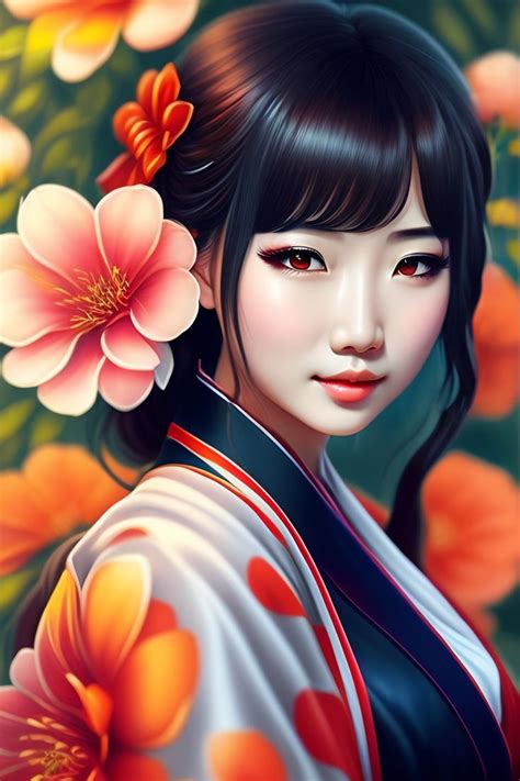 Japanese Anime Female Art Painting Geisha Art Asian Art