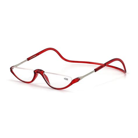 Folding Reading Glasses Half Frame Magnetic Closure Neck Hanging