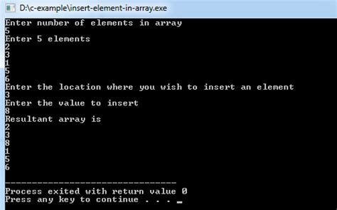 C Program To Insert An Element In An Array