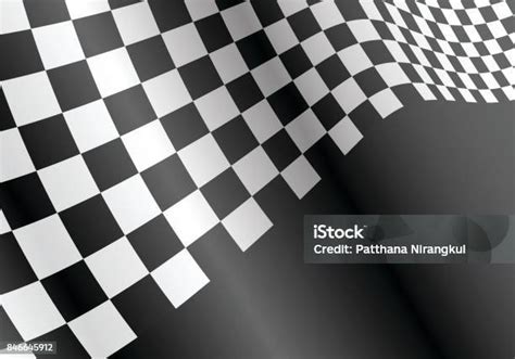 체크 무늬 깃발 스포츠 경주 대회 배경 벡터 일러스트 레이 션에 대 한 블랙 그라데이션 디자인에 웨이브를 비행 Championship에 대한 스톡 벡터 아트 및 기타 이미지