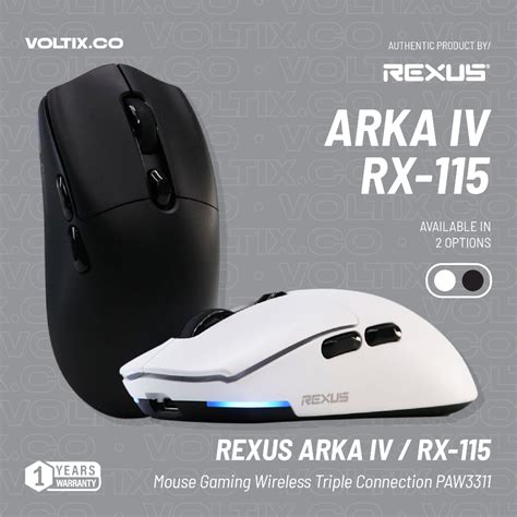 Jual Rexus Arka Iv Rx 115 Mouse Gaming Wireless Triple Connection