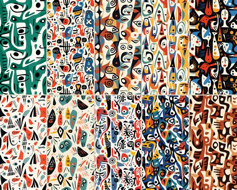 Pablo Picasso Pattern Bundle 50 Digital Papers Printable Instant