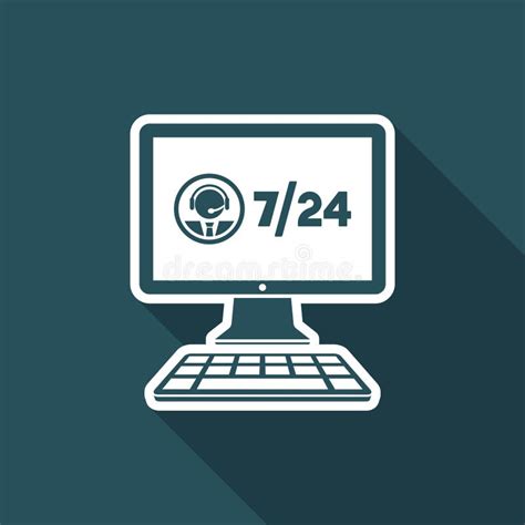 724 Computer Assistance Vector Flat Icon Stock Vector Illustration Of Computer System