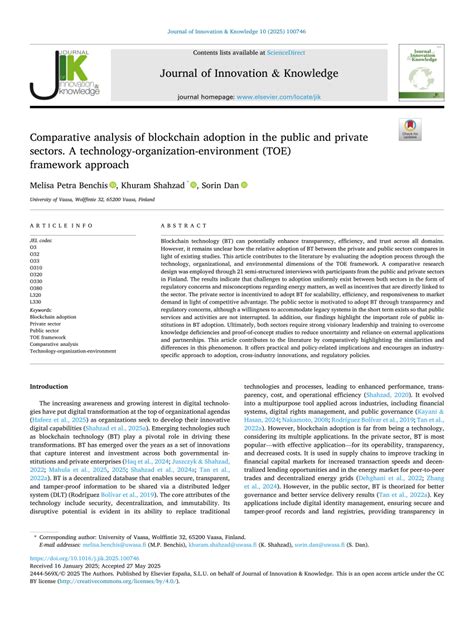 Pdf Comparative Analysis Of Blockchain Adoption In The Public And