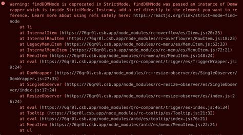 menu 组件在 react strictmode 模式下，有警告信息 · issue 41077 · ant design ant