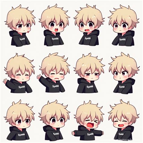Chibi Male Characters In Black Hoodies Stable Diffusion Online
