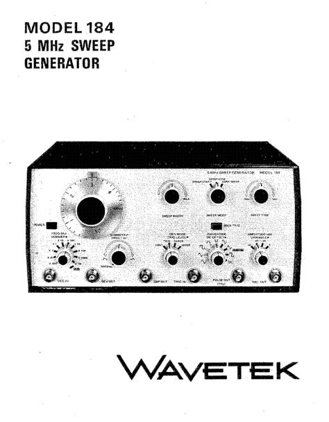 Wavetek Model 184 Function Sweep Generator Instruction Manual Service