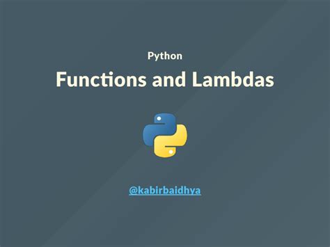 Python Functions And Lambdas Speaker Deck