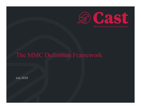 Pdf Buildoffsite The Mmc Definition Framework · Mhclg Mmc Working